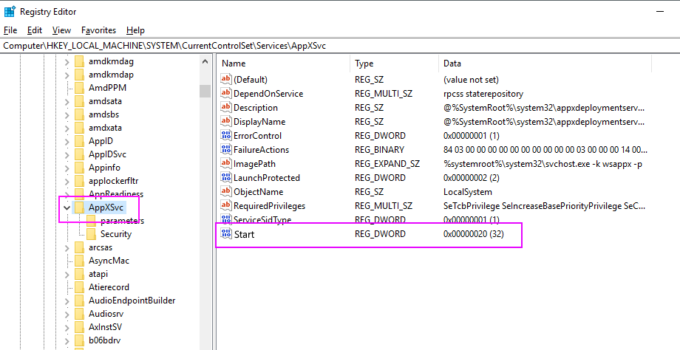 Fix WSAPPX High Disk Usage problem in Windows 10