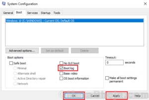 How to enable or disable Boot Log in Windows 10