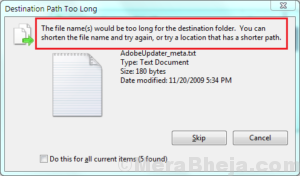 Fix Destination path too long error in Windows 10 / 11