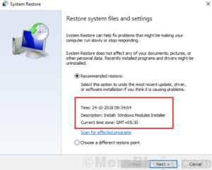 How to perform System Restore on Windows 10