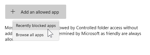 Fix Controlled folder blocked folder from making changes to memory in Windows 10/11