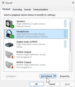 Fix Headphones Not working in Windows 10/11