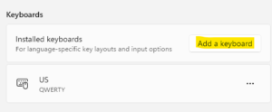 How to add US International Keyboard in Windows 10 / 11