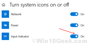 How to show or hide Input Indicator and Language Bar in Windows 10