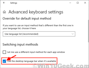 Fix Missing Language bar from Taskbar in Windows 10 / 11