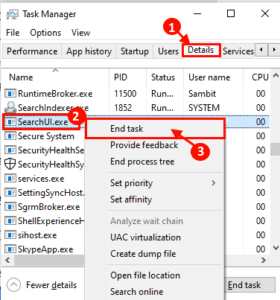 How to reset Search in Windows 10