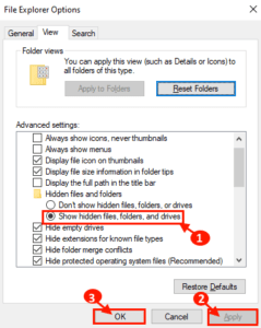 How to view hidden System Files in Windows 10