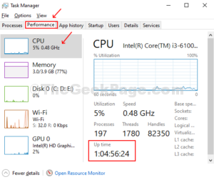 How to Find Out your System Uptime in Windows 10