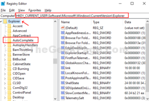 Turn off Auto Complete suggestions in File Explorer of Windows 10/11