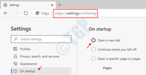 How to change the New Tab Page to blank page in Microsoft Edge