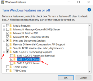 Can't connect to File Share Obsolete SMB1 Protocol in Windows 10