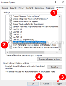 There is a problem with this website’s security certificate Message