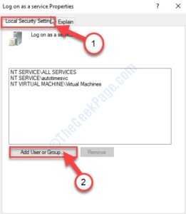 Fix- The service did not start due to logon failure Error Code-1069