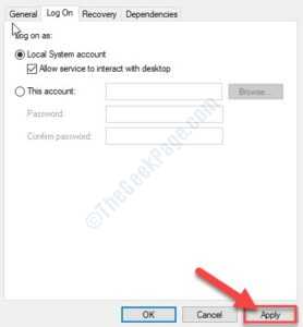 Fix- The service did not start due to logon failure Error Code-1069