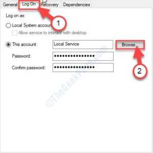 Fix- The service did not start due to logon failure Error Code-1069