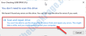 Fix Restart to repair drive errors in Windows 10