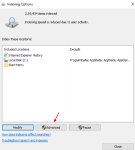 File Explorer error “No items match your search” in Windows 10 / 11