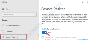 Remote desktop error code 0x104 in Windows 10 Fix