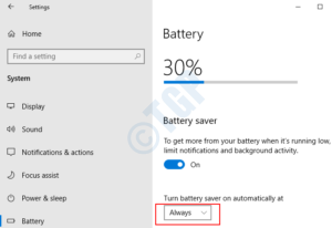 How to Enable and Disable Battery Saver Mode in Windows 10