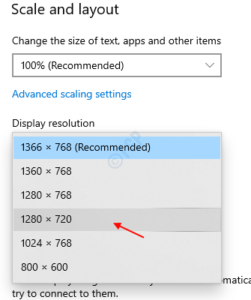 How to change Screen resolution on Windows 10