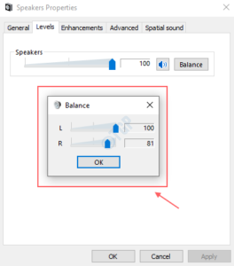 How to Change Left and Right Audio balance of Sound device in Windows 10
