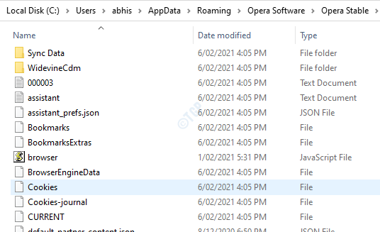How to know the folder location of Cookies stored in Windows 10