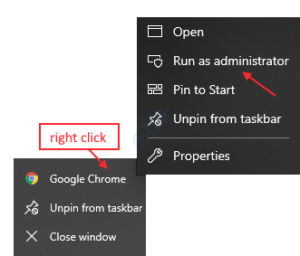 How to Run as administrator in windows 10