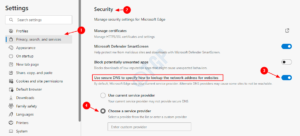 What is Secure DNS provider ? How To Change it in Microsoft Edge