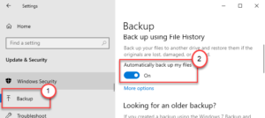 Your File History drive was disconnected for too long