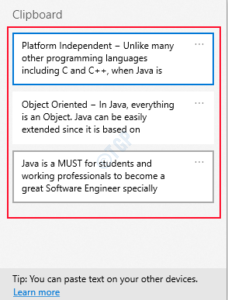 How to get previously copied items on clipboard in Windows 10