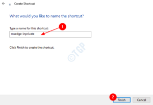 Create a Shortcut to open Microsoft Edge in InPrivate mode