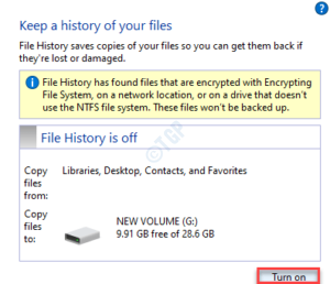 Your File History drive was disconnected for too long
