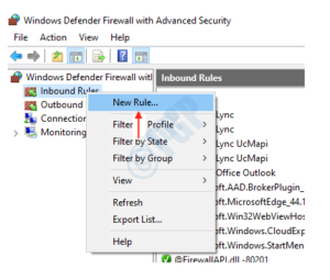 How to block the TCP or UDP port by using windows firewall