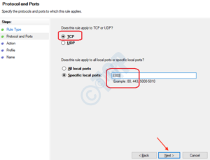How to block the TCP or UDP port by using windows firewall