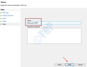 How to block the TCP or UDP port by using windows firewall