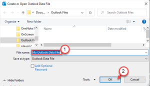 How to fix Outlook data file cannot be accessed in Windows 10
