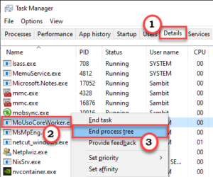 MoUsoCoreWorker.exe keep waking the computer from sleep