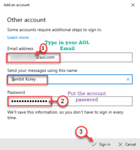 AOL Mail sync problem with Windows 10 / 11 Fix