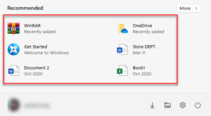 How to remove recent files from Start Menu in Windows 11