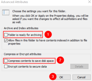 Fix Files in Windows 10 Automatically getting Compressed
