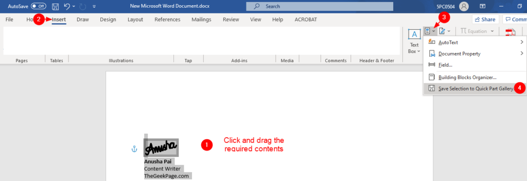 How to build Electronic Signature in MS Word