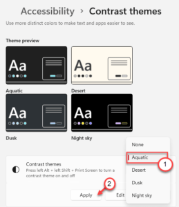 How to edit and use your own Contrast theme in Windows 11