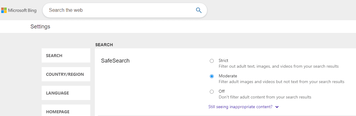How to turn on or off SafeSearch Filter in Window 11