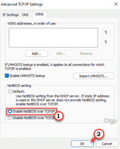 How to enable/disable NetBIOS over TCP/IP in Windows 11 & 10