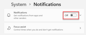How to disable/enable notifications in Windows 11