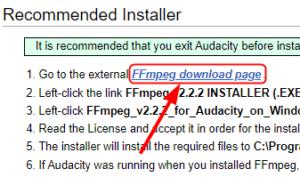 How to Fix FFmpeg library missing issue in Audacity