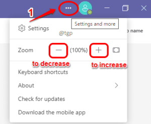 How to Increase the Text Size and Display Size in Teams Application