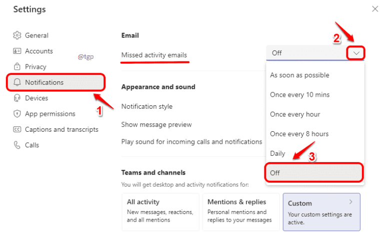 How to Stop Teams from Sending Email Notifications for Missed ...