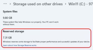 How to View, Enable or Disable Reserved Storage Space in Windows 11