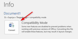 How to disable the Compatibility Mode in Microsoft Word